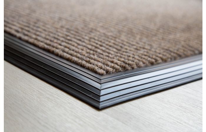 Beige ADEM Rib Mat with Rubber Edge - Made to Measure | Grimeford Mill
